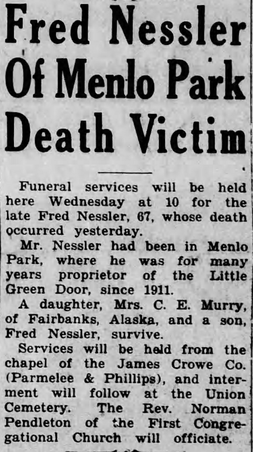 Fredrick “Fred” Fritz Nessler – Historic Union Cemetery